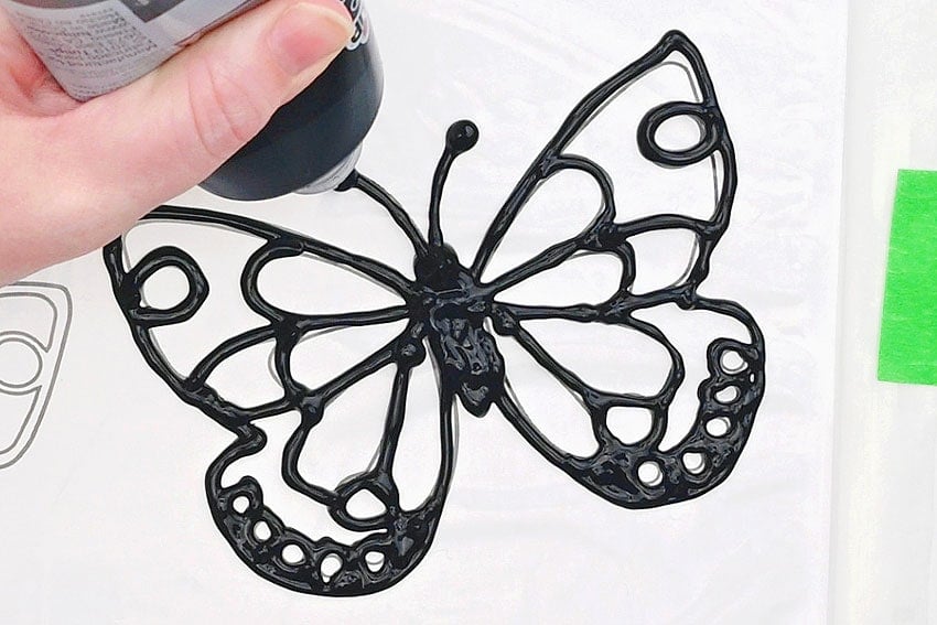 Butterfly Window Clings - DIY Window Decor with Puffy Paint