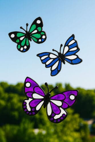 Butterfly Window Clings - DIY Window Decor with Puffy Paint
