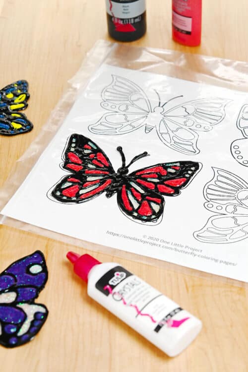 Butterfly Window Clings - DIY Window Decor with Puffy Paint