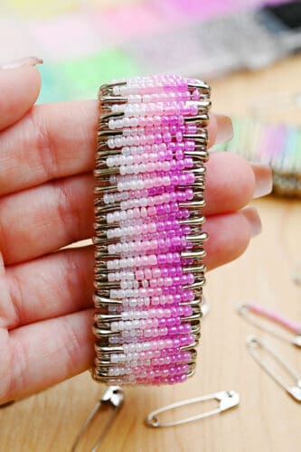 Beaded Safety Pin Bracelet - Easy DIY Jewelry Craft