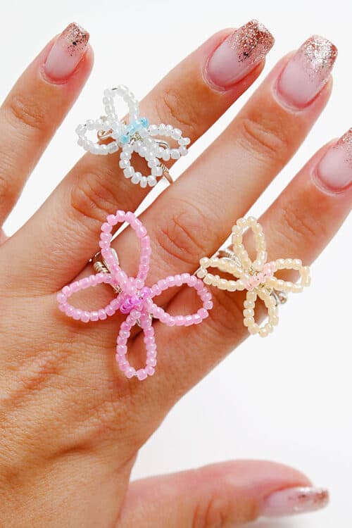 Beaded Butterfly Ring - How to Make a Wire & Bead Butterfly Ring