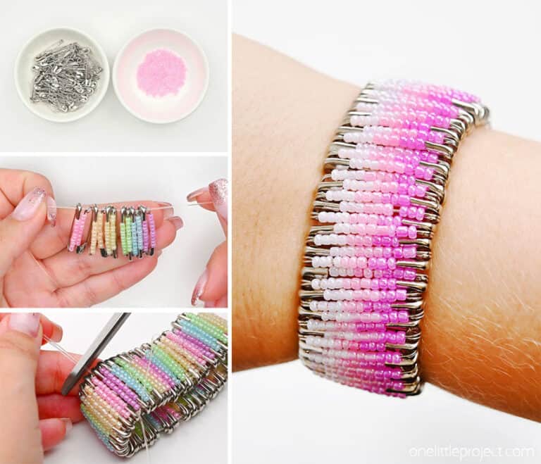 Beaded Safety Pin Bracelet - Easy DIY Jewelry Craft