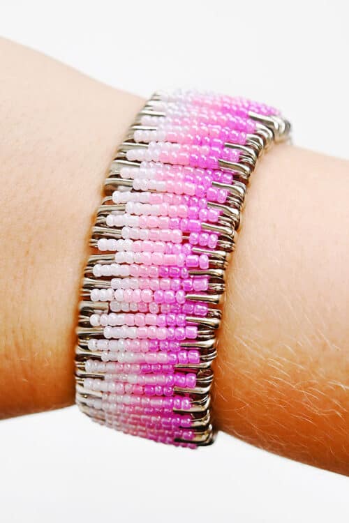 Beaded Safety Pin Bracelet - Easy DIY Jewelry Craft