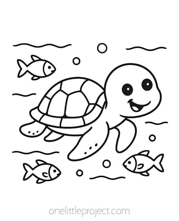 Turtle Coloring Pages - Free Printable Turtle Coloring Sheets