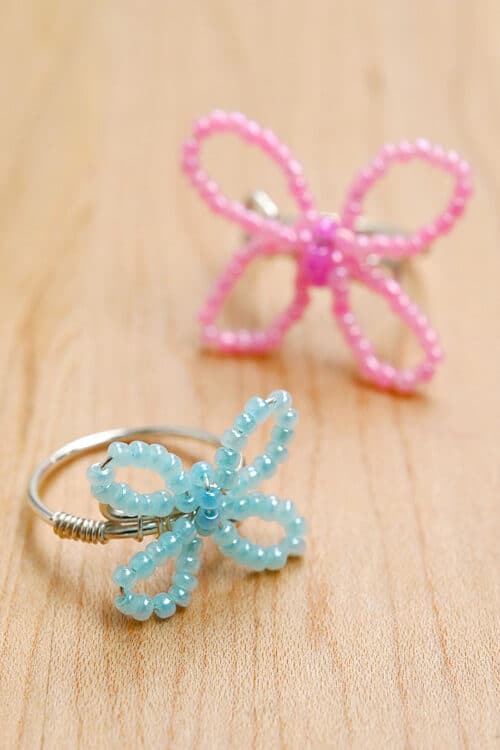 Beaded Butterfly Ring - How to Make a Wire & Bead Butterfly Ring