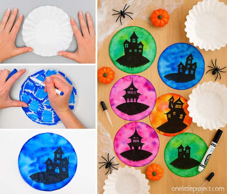 Haunted House Coffee Filter Craft - Fun Halloween Art for Kids