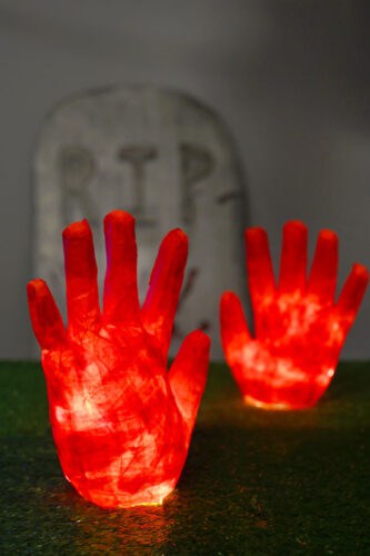 DIY Paper Mache Hand - Easy Halloween Craft That Glows!
