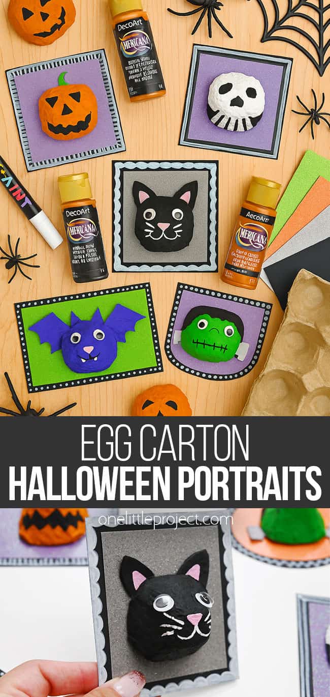 Halloween Egg Carton Portraits - Fun & Easy Recycled Craft