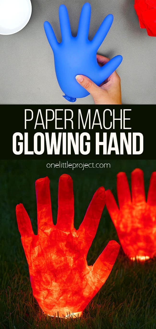 DIY Paper Mache Hand - Easy Halloween Craft That Glows!