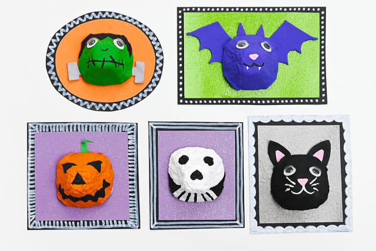 Halloween Egg Carton Portraits - Fun & Easy Recycled Craft