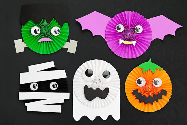 Halloween Paper Rosettes - Cute Folded Paper Characters
