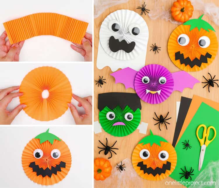 Halloween Paper Rosettes - Cute Folded Paper Characters