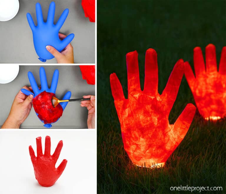 DIY Paper Mache Hand - Easy Halloween Craft That Glows!