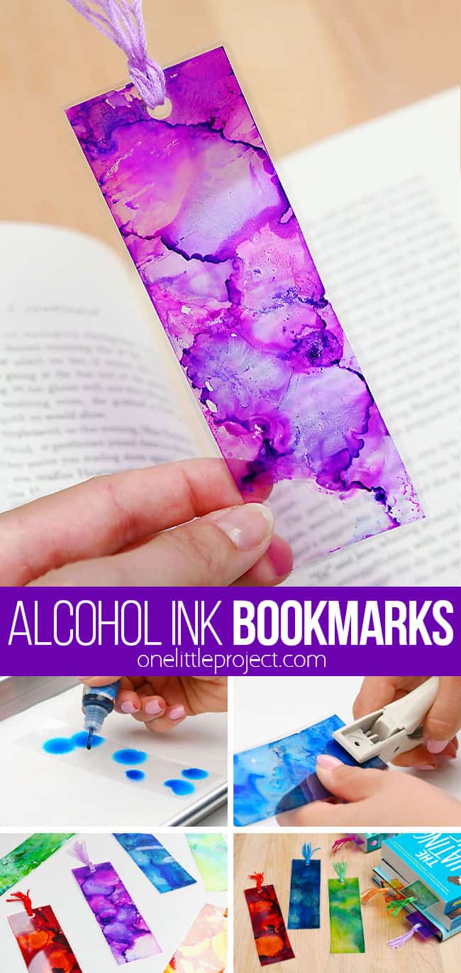 DIY Alcohol Ink Bookmarks - With Colourful, Swirled Designs