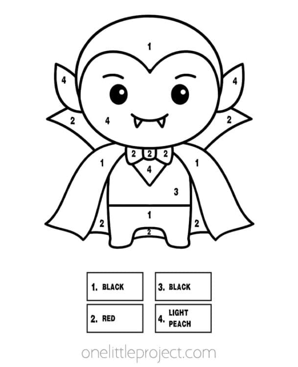 Halloween Color by Number Pages - Fun & FREE Printable Activity