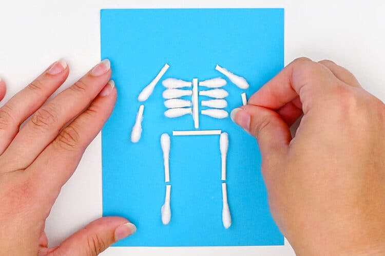 Q-Tip Skeleton Craft - Fun & Easy Halloween Activity