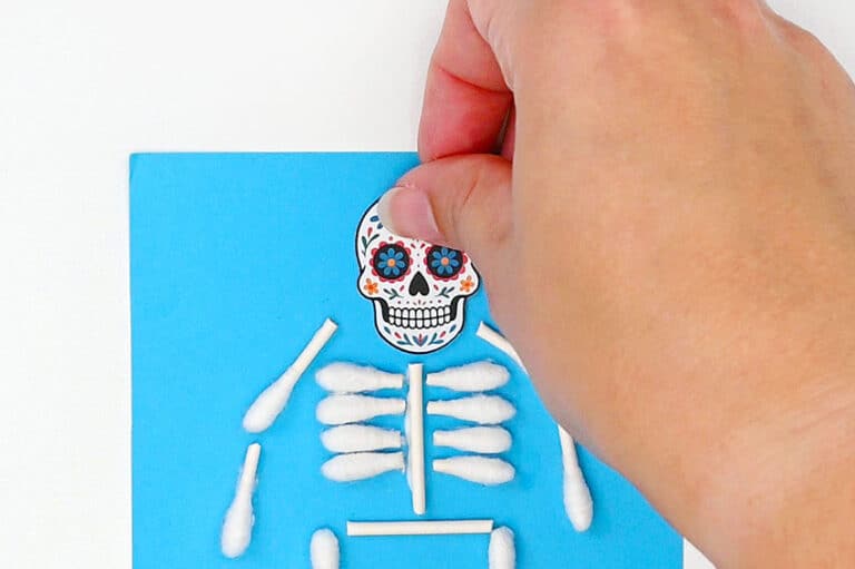 Q-Tip Skeleton Craft - Fun & Easy Halloween Activity