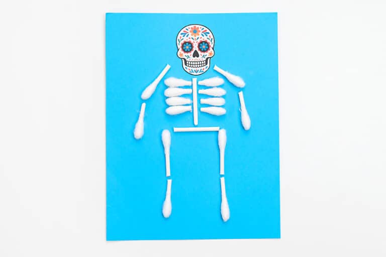 Q-Tip Skeleton Craft - Fun & Easy Halloween Activity