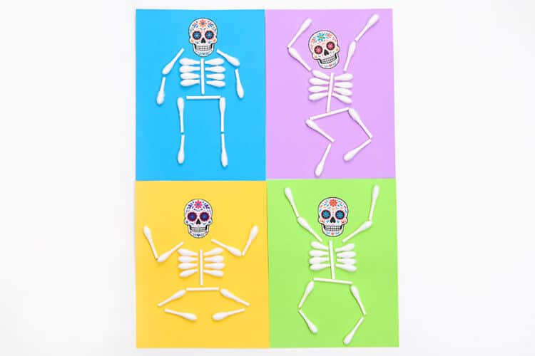 Q-Tip Skeleton Craft - Fun & Easy Halloween Activity