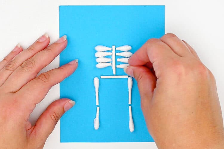 Q-Tip Skeleton Craft - Fun & Easy Halloween Activity