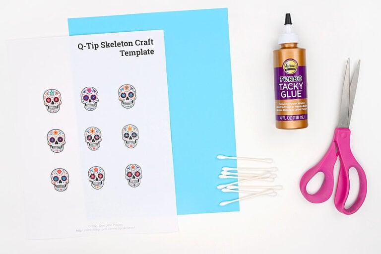 Q-Tip Skeleton Craft - Fun & Easy Halloween Activity