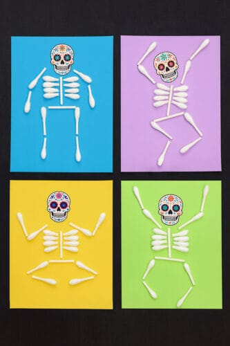 Q-Tip Skeleton Craft - Fun & Easy Halloween Activity