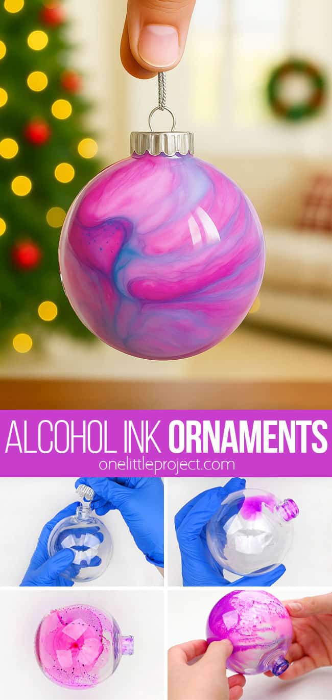 DIY Alcohol Ink Ornaments - Cool & Colorful Christmas Craft