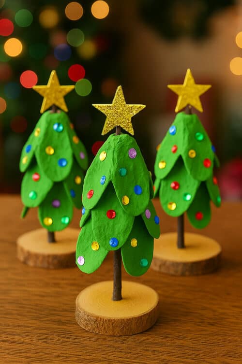 Egg Carton Christmas Tree - Easy Recycled Holiday Craft