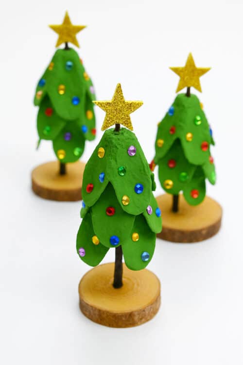 Egg Carton Christmas Tree - Easy Recycled Holiday Craft