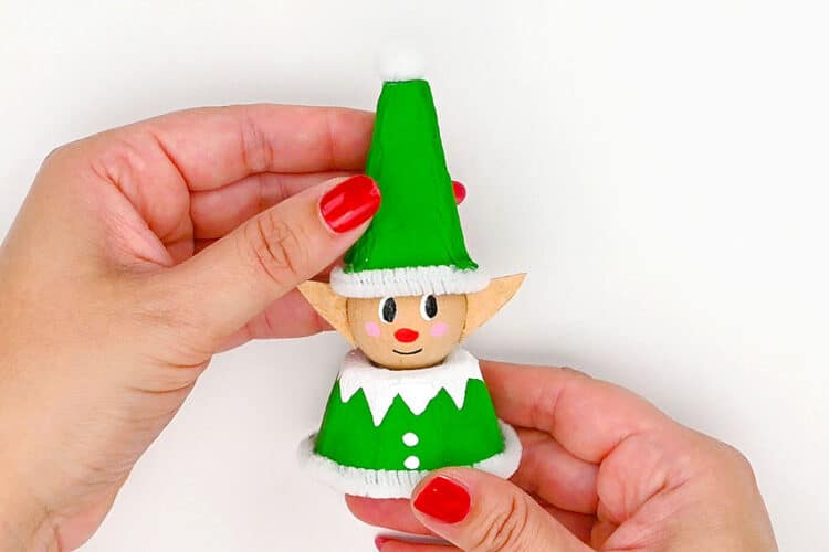 Egg Carton Elf Craft - Cute Christmas Decoration for Kids