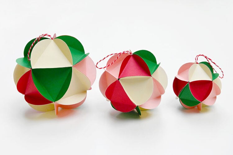 Folded Paper Ball Ornament - 3D DIY Christmas Craft