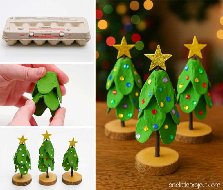 Egg Carton Christmas Tree - Easy Recycled Holiday Craft