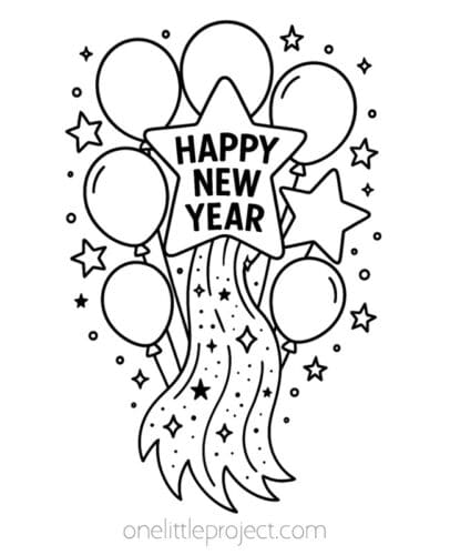 New Year's Coloring Pages - Cute & Festive Free Printables