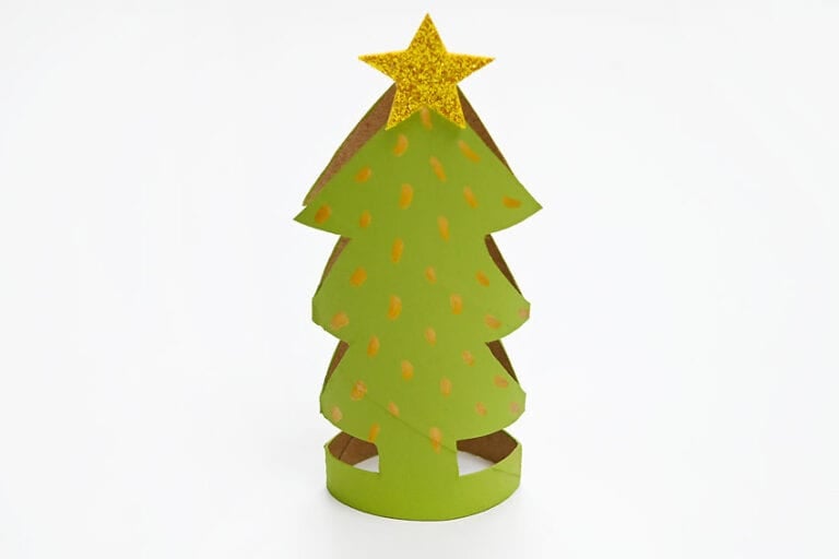 Paper Roll Christmas Tree - Easy Toilet Paper Roll Craft