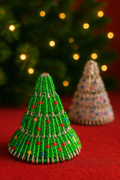 Safety Pin Christmas Tree - Easy DIY Beaded Holiday Craft