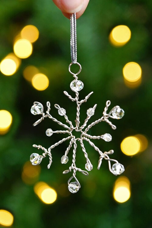 Wire Wrapped Snowflake - DIY Christmas Ornament
