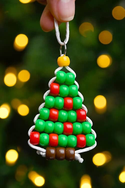 Christmas Tree Pony Bead Ornaments - Easy DIY Christmas Craft