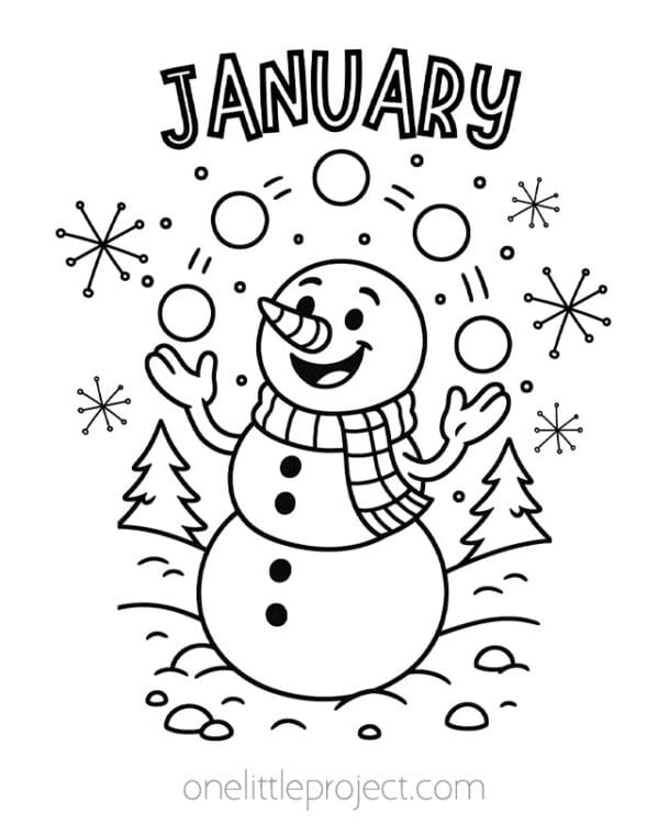 January Coloring Pages - Cute & Printable Winter Color Sheets