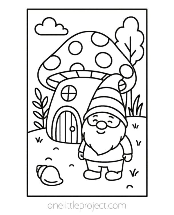 Gnome Coloring Pages - Free Printable Gnome Coloring Sheets