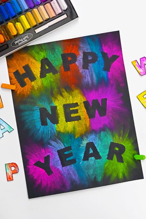 New Year's Chalk Art - Fun New Year Craft for Kids