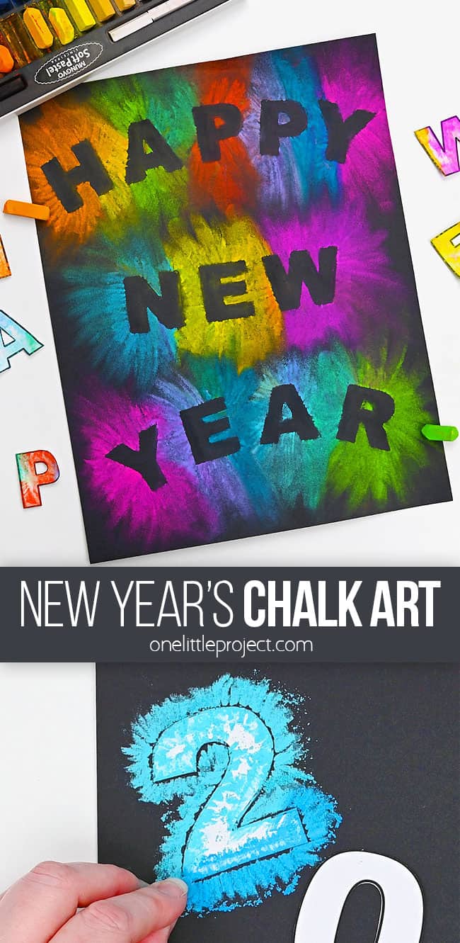 New Year's Chalk Art - Fun New Year Craft for Kids