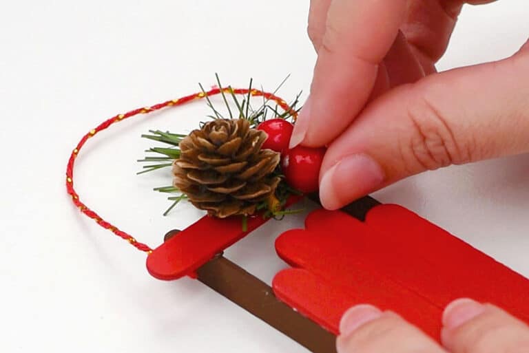 Popsicle Stick Sled Ornament - Cute DIY Christmas Craft Idea
