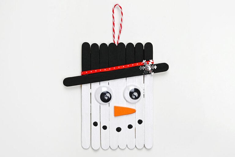 Popsicle Stick Snowman Ornament - Cute & Easy Christmas Craft