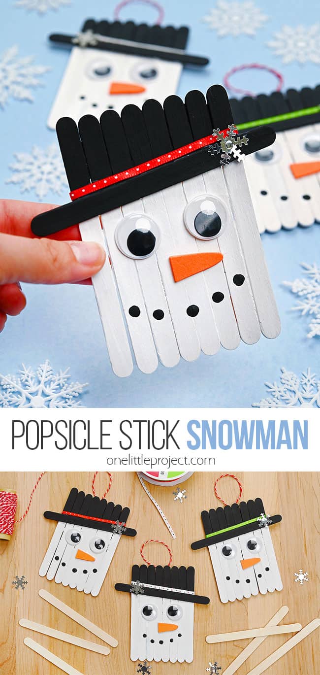 Popsicle Stick Snowman Ornament - Cute & Easy Christmas Craft