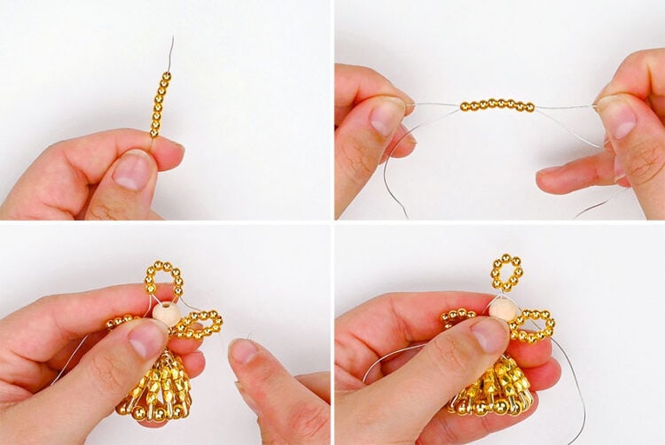 DIY Safety Pin Angel - Beaded Christmas Craft Instructions