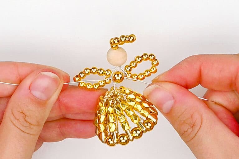 DIY Safety Pin Angel - Beaded Christmas Craft Instructions