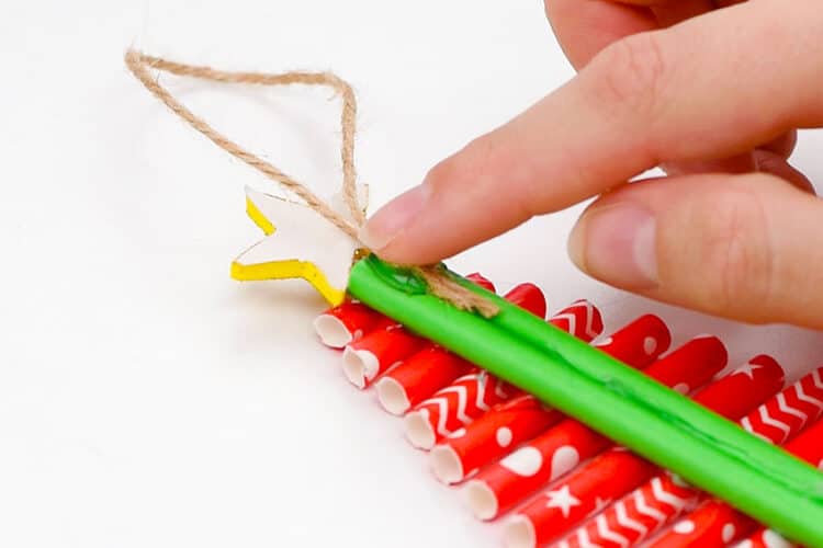 Straw Christmas Tree Ornaments - Easy DIY Ornament Craft!