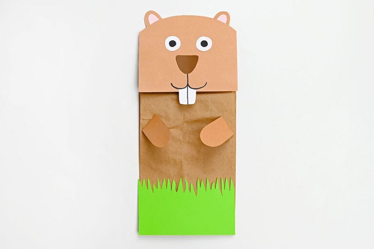 Groundhog Paper Bag Puppet - Cute & Easy Groundhog Day Craft