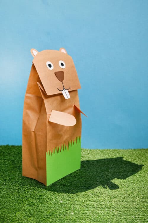 Groundhog Paper Bag Puppet - Cute & Easy Groundhog Day Craft