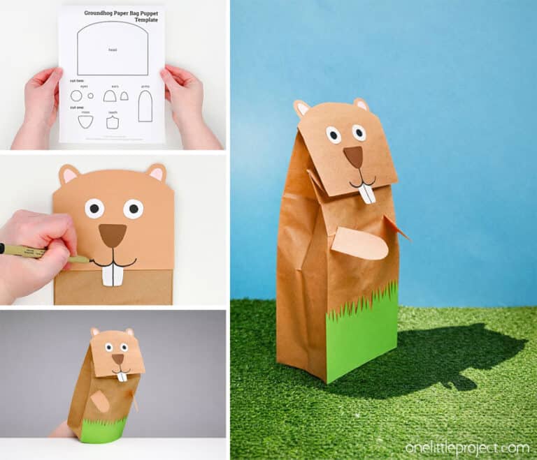 Groundhog Paper Bag Puppet - Cute & Easy Groundhog Day Craft